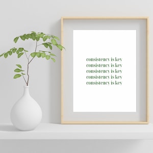 Consistency is Key Digital Printable Downloadable Wall Decor Home Decor ...