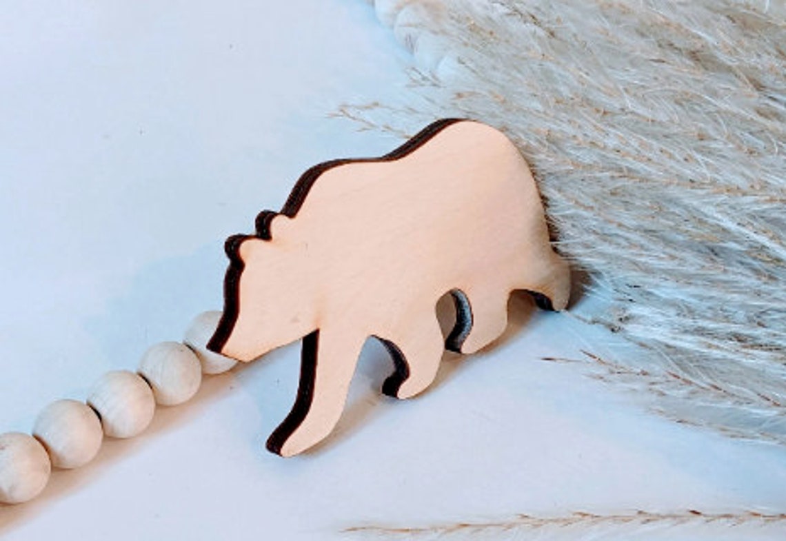 Black Bear Wooden Knobs, Woodland Bear Drawer Pulls, Animal Cabinet ...