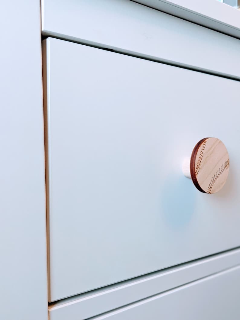 Baseball Dresser Knobs, Baseball Theme Drawer Pulls, Baseball Cabinet ...