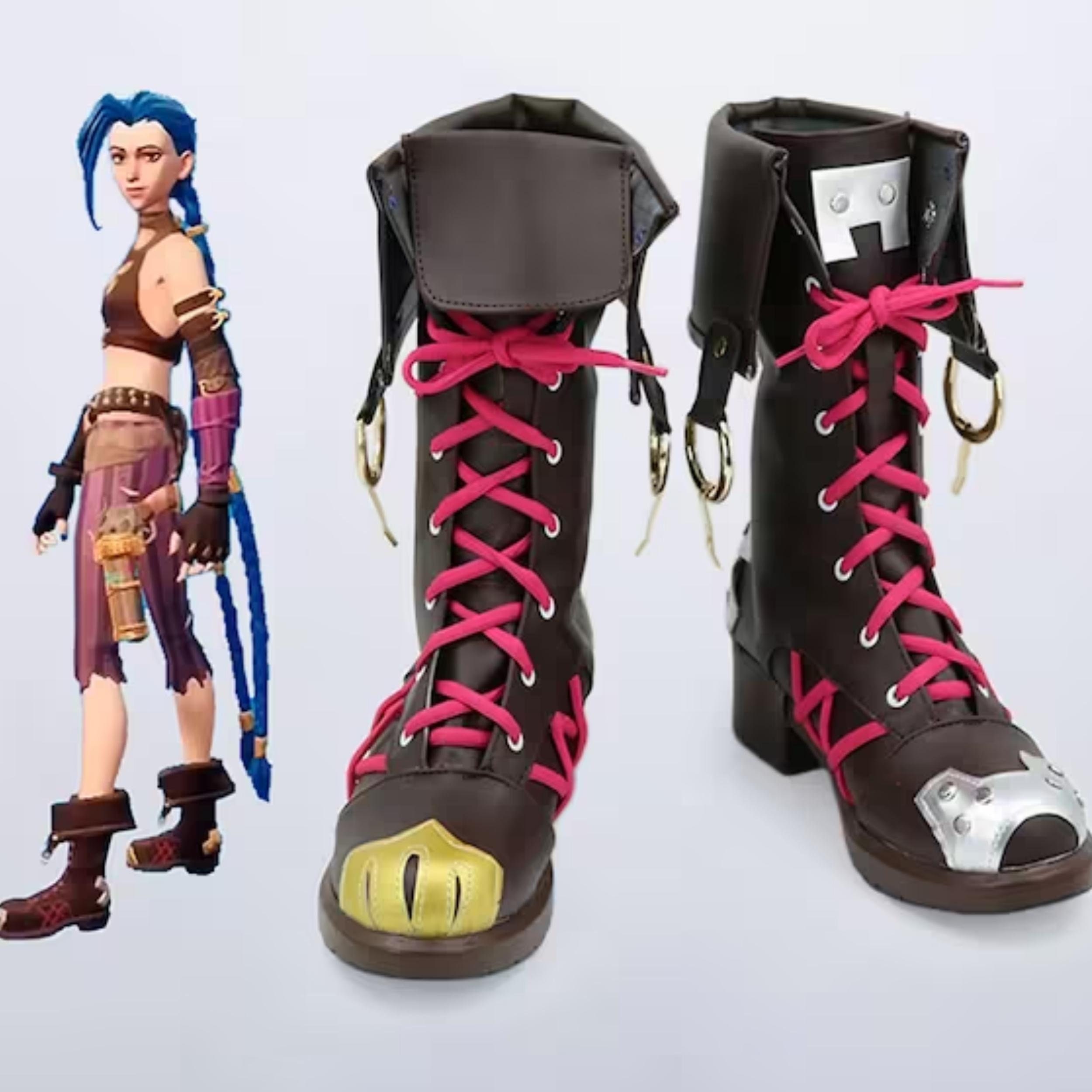 Arcane Jinx Cosplay Shoes League of Legends Jinx Props Boots for ...