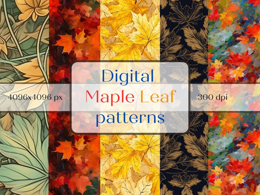 20 Seamless Digital Patterns of Maple Leafs, 4096x4096px, 300 Dpi - Etsy