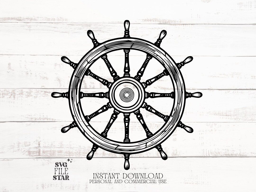 Nautical SVG Captains Wheel Helm SVG File Design for DIY Crafts - Etsy ...