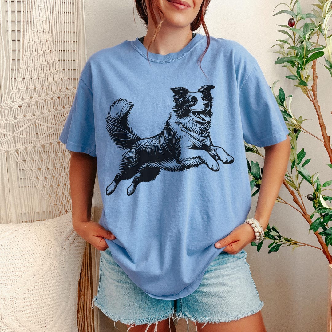 Border Collie Shirt - Comfort Colors Border Collie Mom T-shirt, Border ...