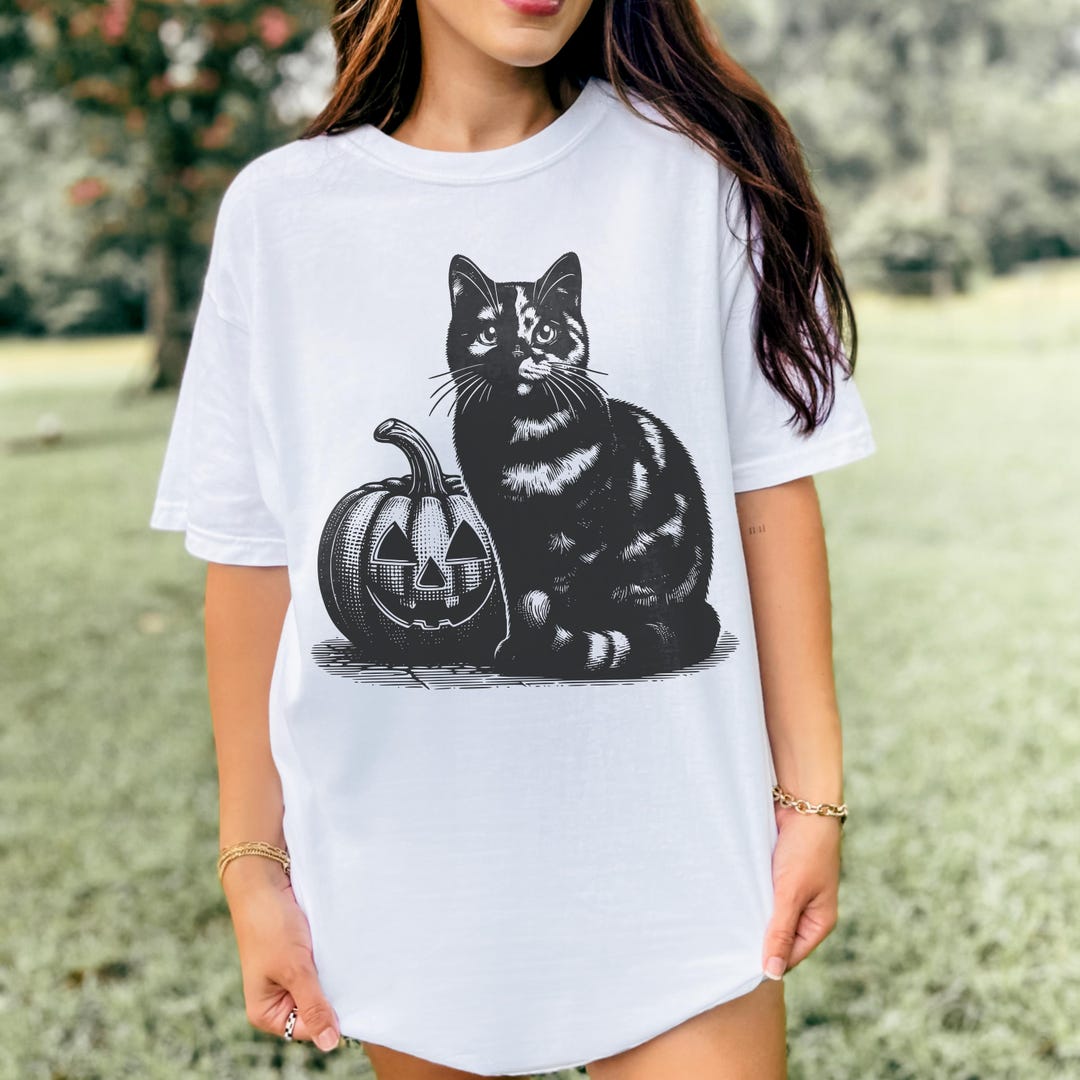 Comfort Colors Tortie Cat Halloween Shirt, Tortoiseshell Cat Lover ...