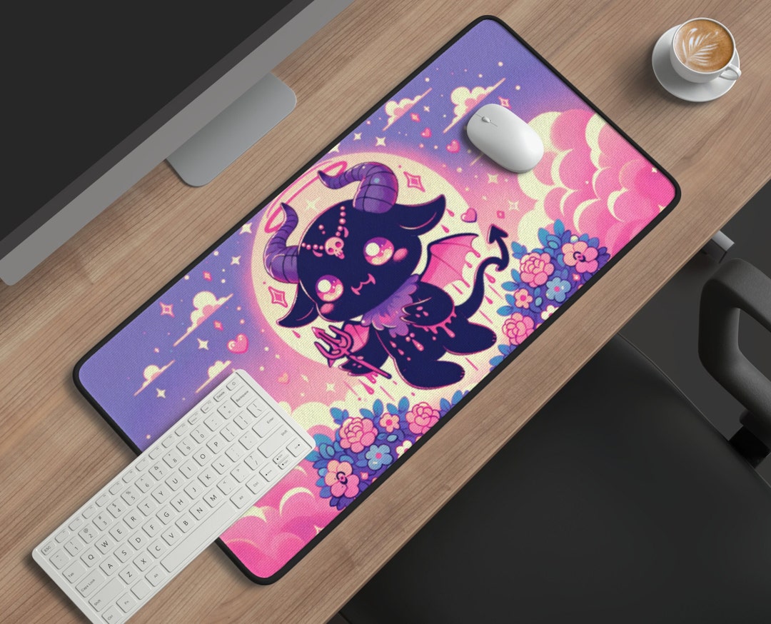 Pastel Goth Baphomet Desk Mat - Bestfriend Gift, Creepy Cute Mouse Pad ...