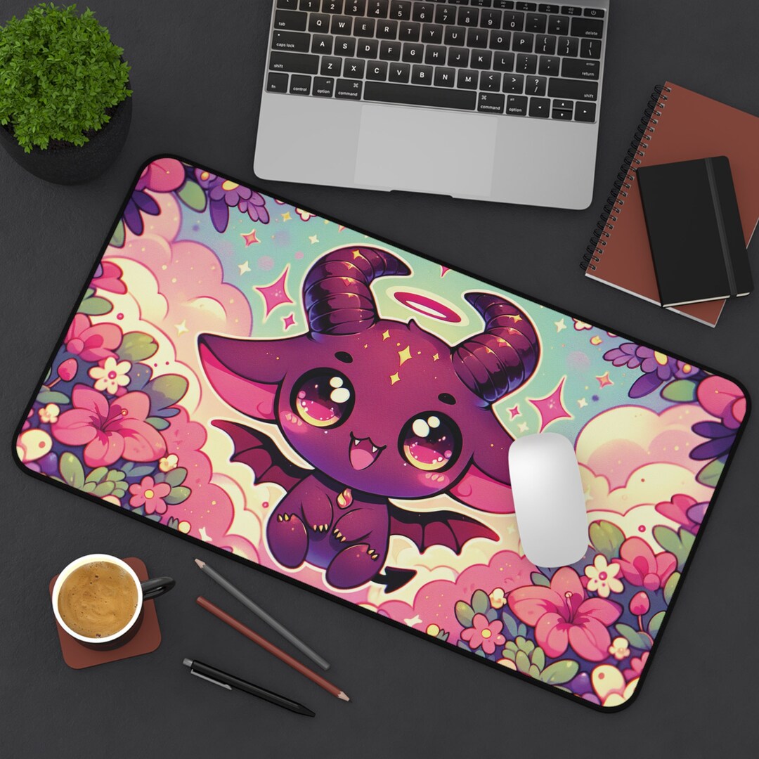 Baphomet Kawaii Desk Mat Bestfriend Gift, Creepy Cute Mouse Pad ...