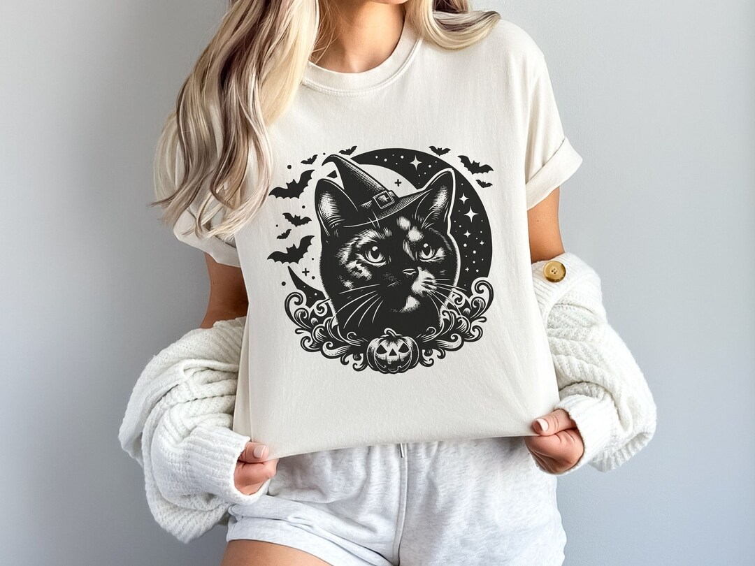 Comfort Colors Tortie Cat Halloween Shirt, Tortoiseshell Cat Lover ...