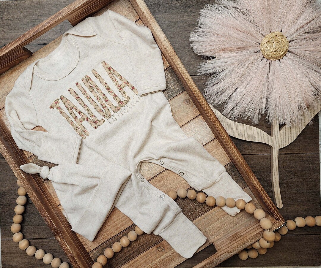 Personalized Baby Romper: Embroidered Name, Infant Coming Home Outfit ...