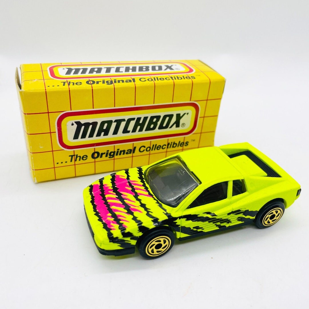 1986 Matchbox MB-75 Ferrari Testarossa Yellow W/ Black Stripes - Etsy