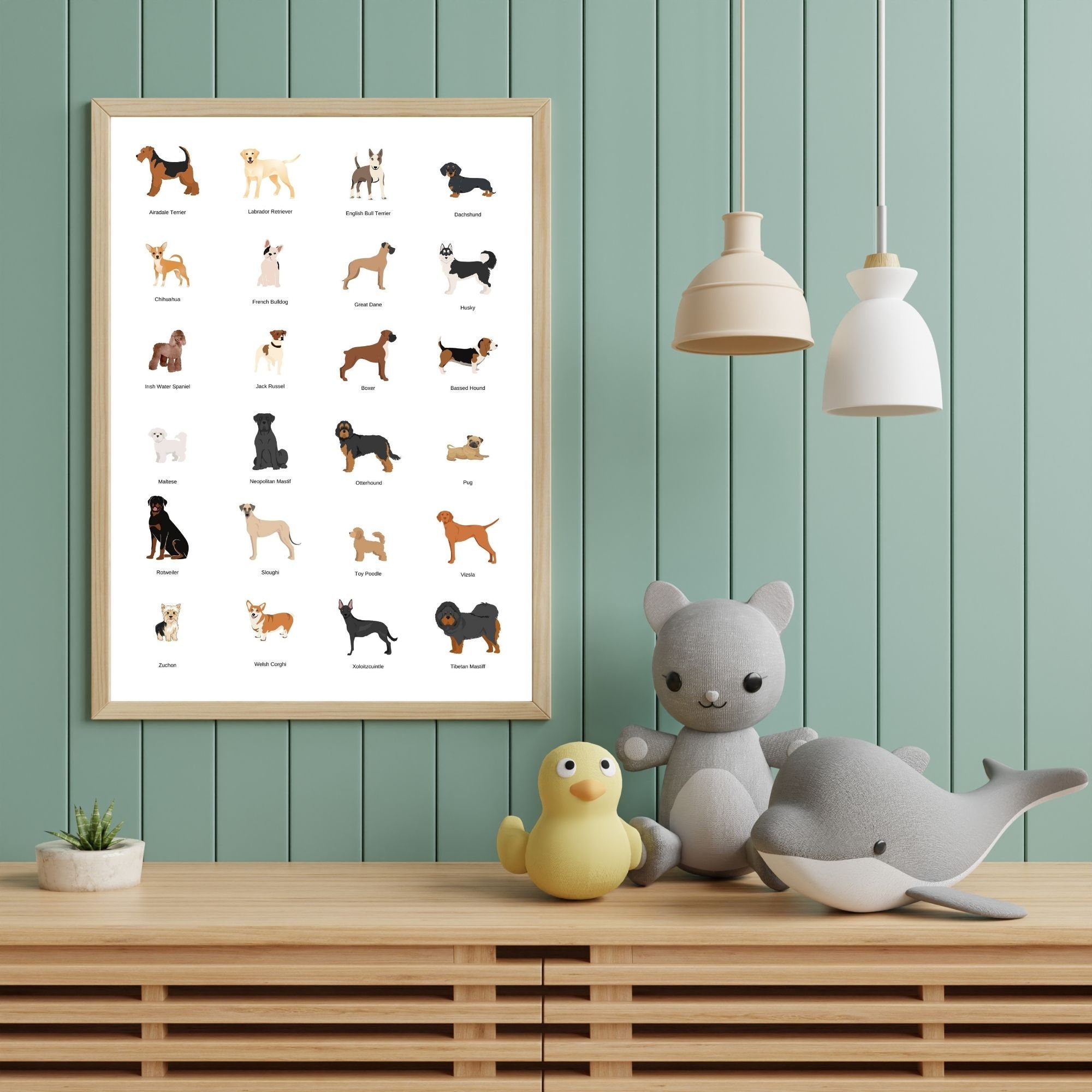 Printable Dog Wall Art, Dog Prints, Dog Breeds Wall Art, Dog ...