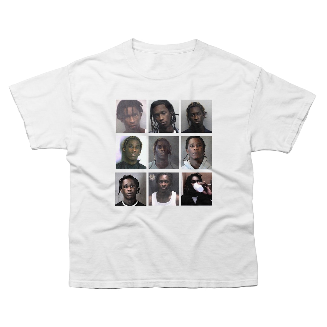Young Thug Mugshot White Cotton Tee, DTG Print - Etsy