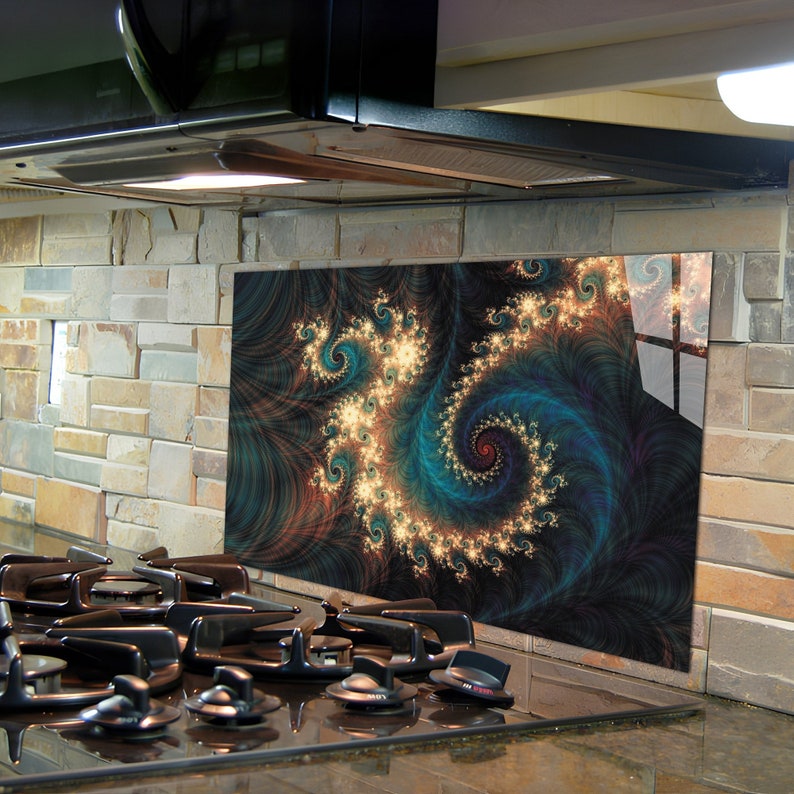 Tempered Glass Stove Backsplash, Kitchen Backsplash Tile, Chopping ...
