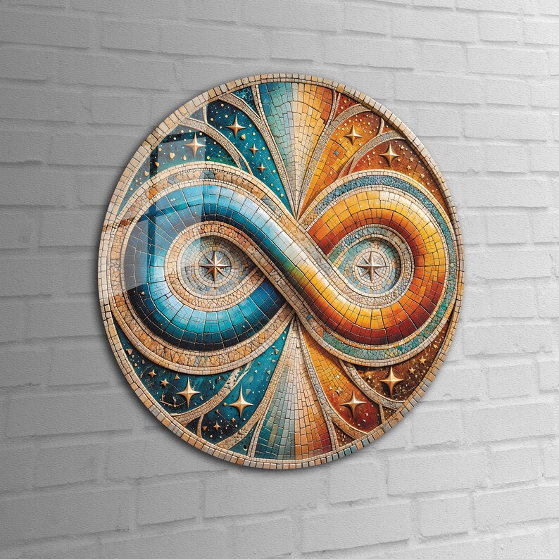 Infinity Symbol Glass Mosaic Wall Art Decor, Abstract Wall Painting ...