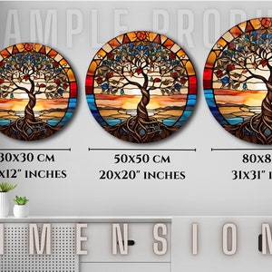 Stained Glass Wall Art Print Round Glass Art Panoramic Large Wall Art ...