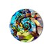 Stained Glass Style Tempered Glass Wall Art, Round Abstract Decor - Etsy