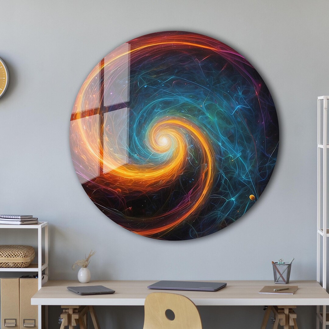 Optical Illusion Tempered Glass Wall Art | Swirl Pattern Print ...