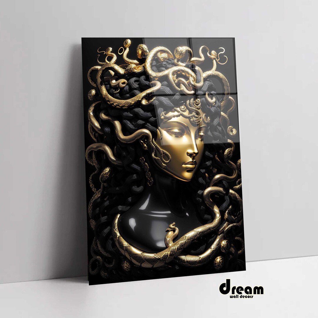 Medusa Wall Decor , Medusa Wall Art , Glass Print , Medusa Glass Wall ...