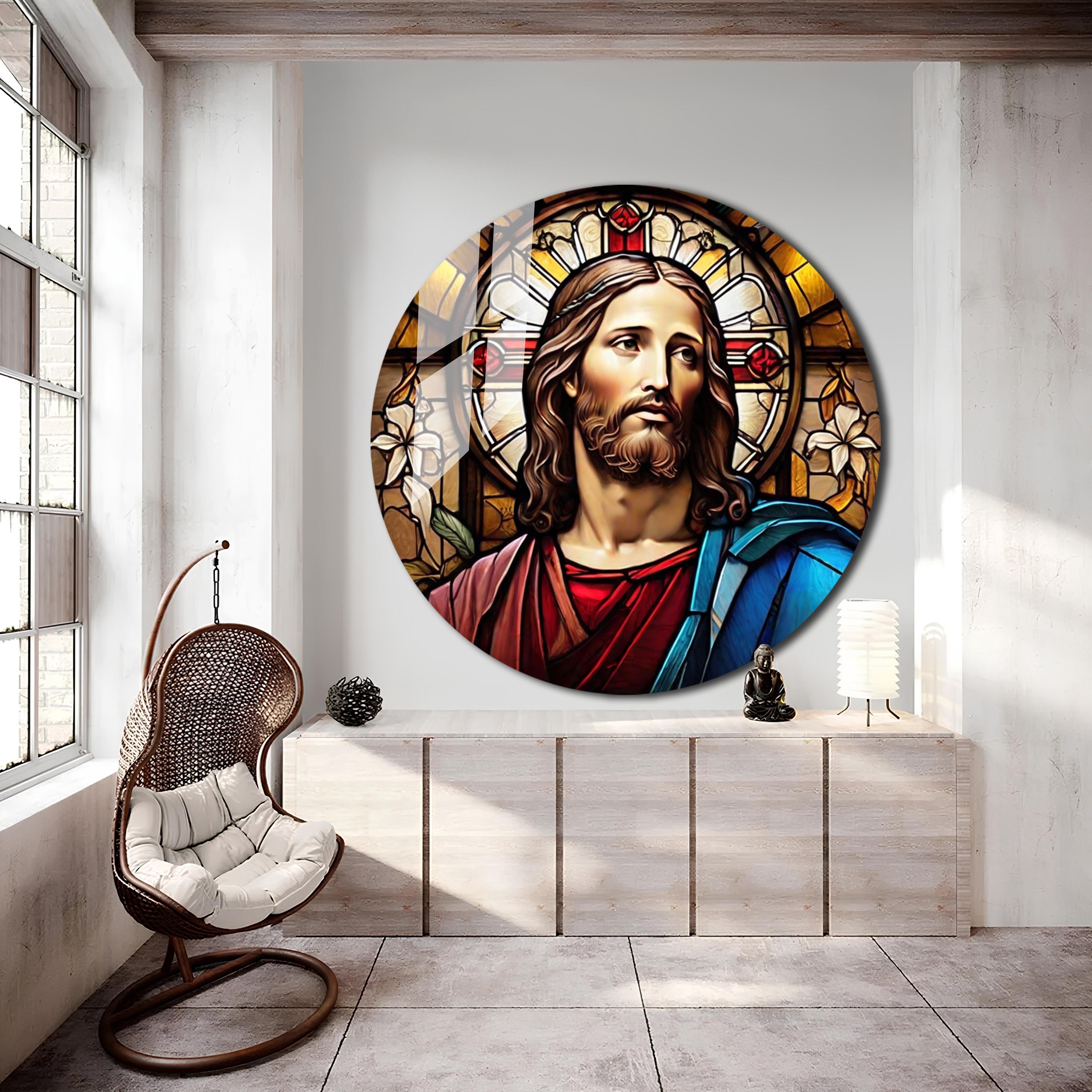 Jesus Tempered Glass Wall Art, Christ Wall Art, Jesus of Nazareth ...