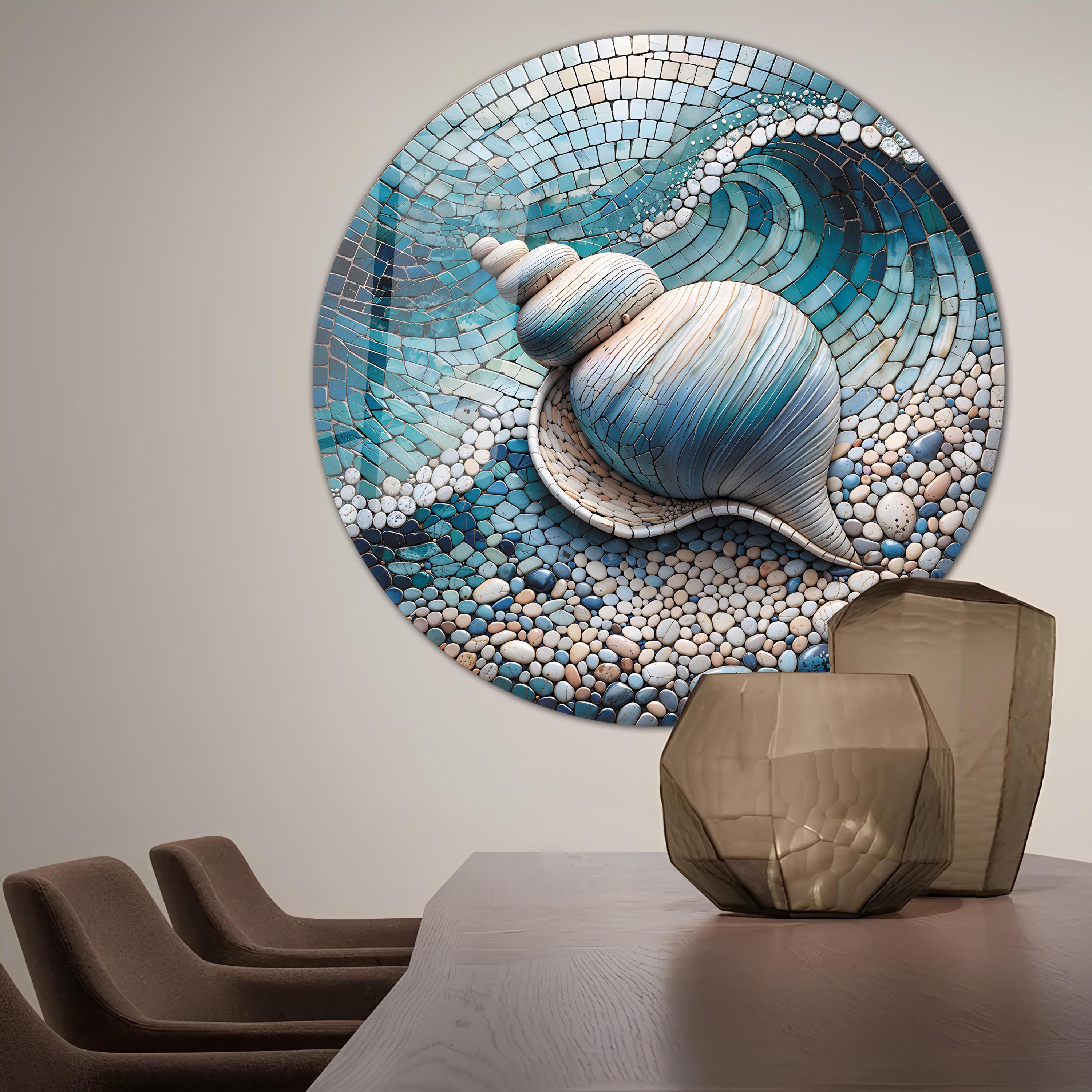 Tempered Glass Wall Art-sea Shell Glass Wall Art-snail Shell ...