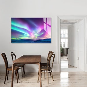 Aurora Tempered Glass Wall Art, Northern Lights, Home Decor, Northern ...