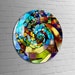 Stained Glass Style Tempered Glass Wall Art, Round Abstract Decor - Etsy
