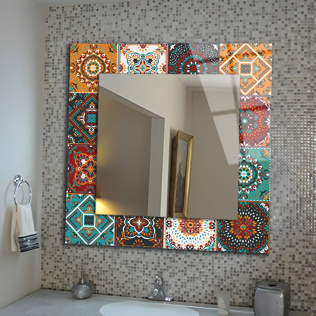 Round Mirror Wall Decor, Mirror Decor for Bedroom, Tempered Glass ...