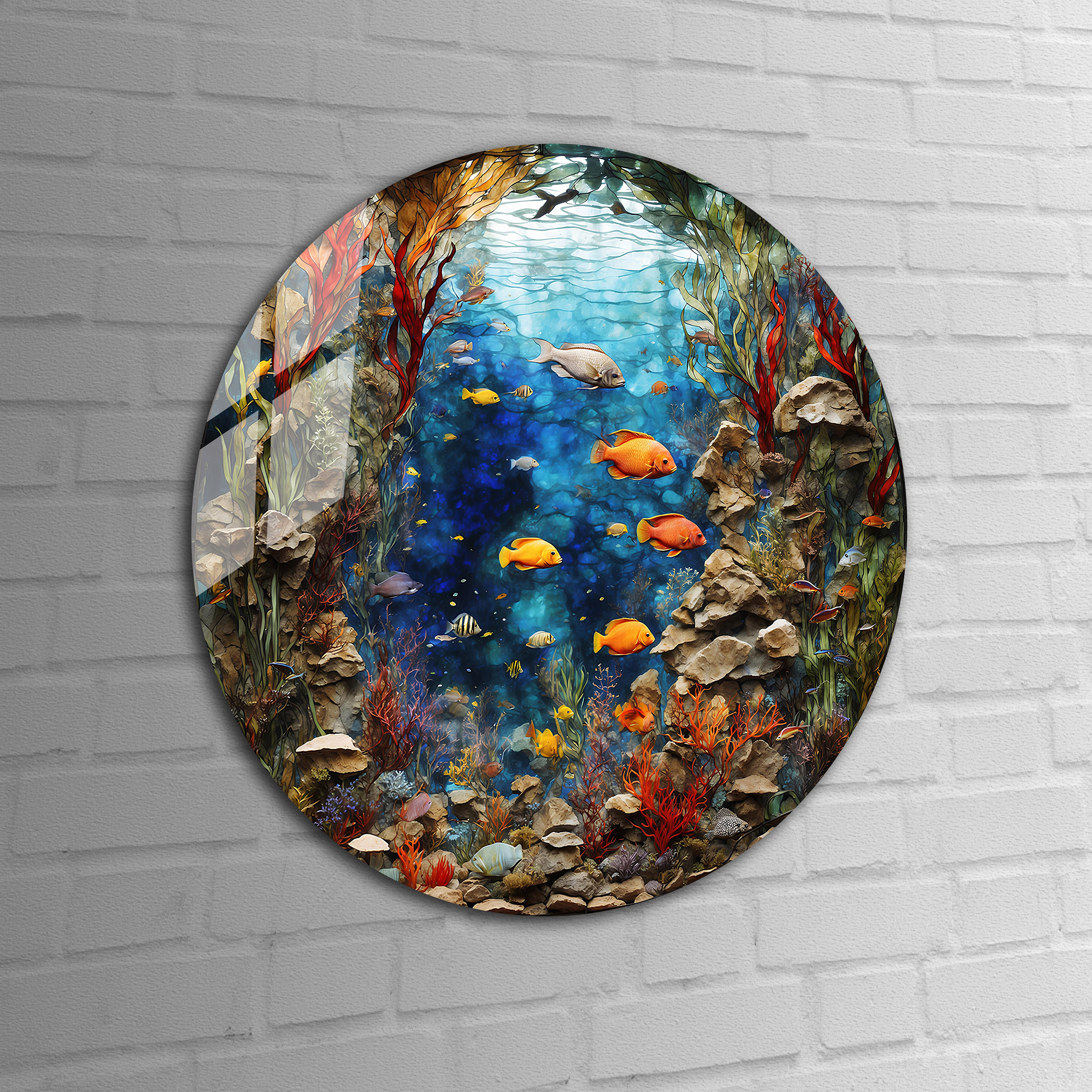 Tempered Glass Wall Art-round Wall Art Gift-circle Wall Art-tempered ...