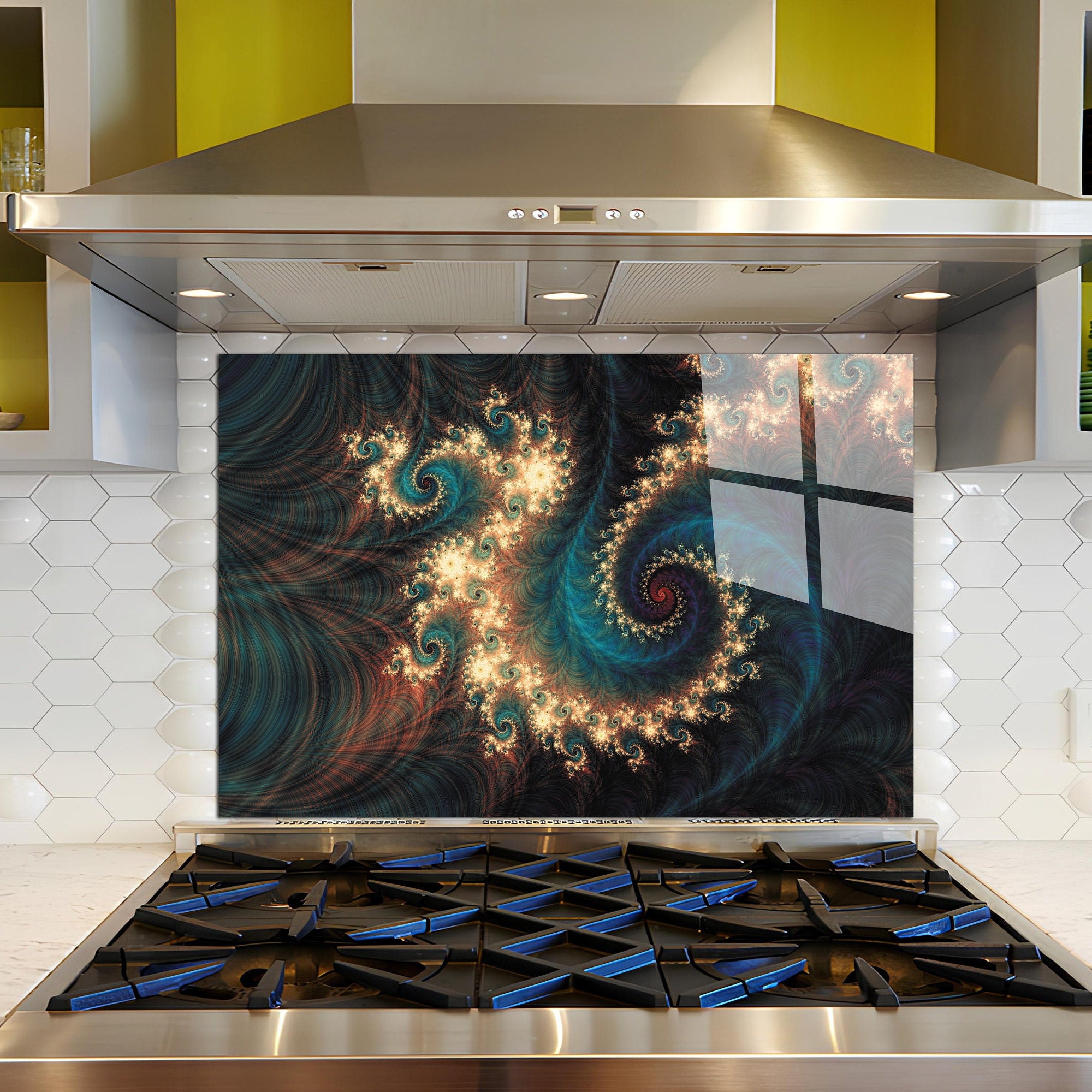 Tempered Glass Stove Backsplash, Kitchen Backsplash Tile, Chopping ...