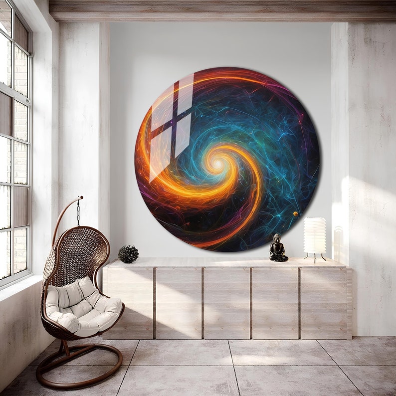 Optical Illusion Tempered Glass Wall Art | Swirl Pattern Print ...