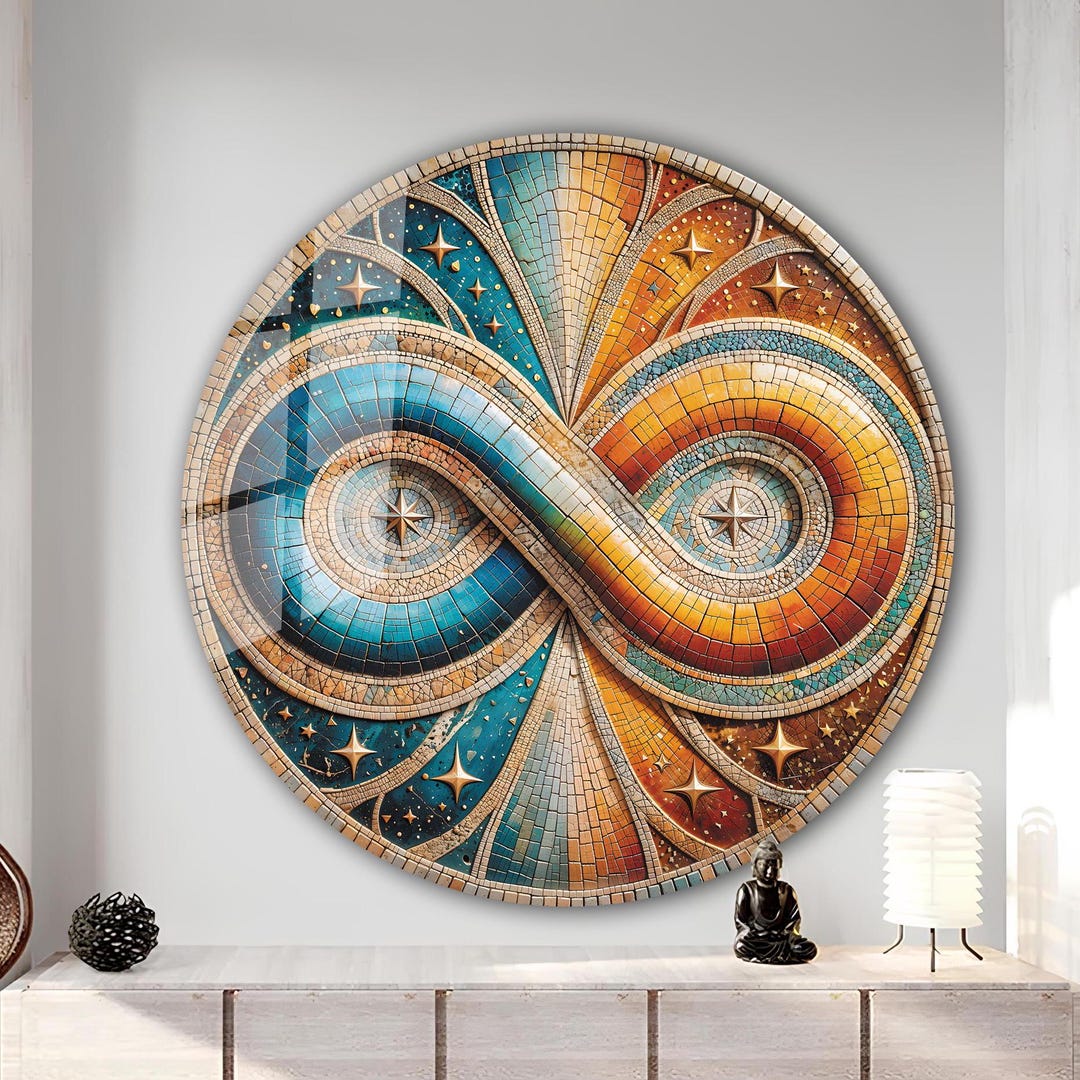 Infinity Symbol Glass Mosaic Wall Art Decor, Abstract Wall Painting ...