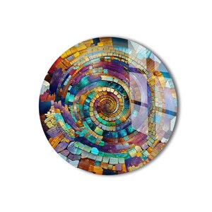 Stained Glass Wall Art Print Round Glass Art Panoramic Large Wall Art ...