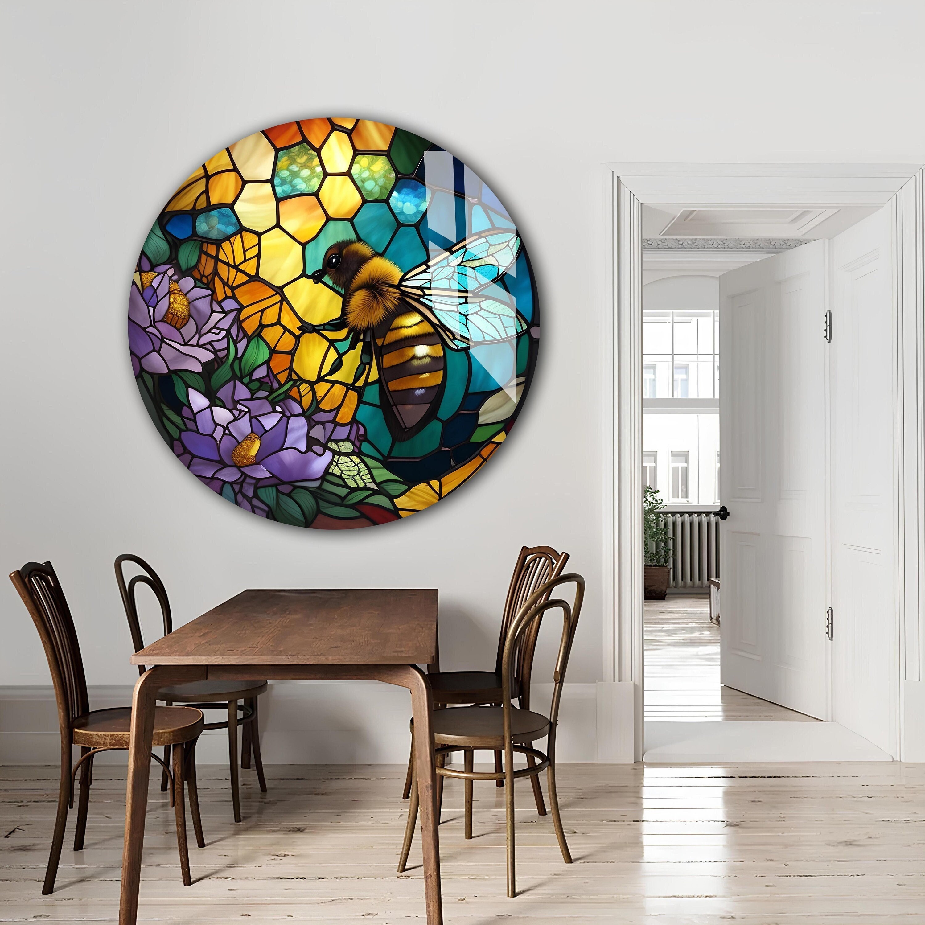 Stained Glass Wall Painting Art Work-colored Glass Art - Etsy