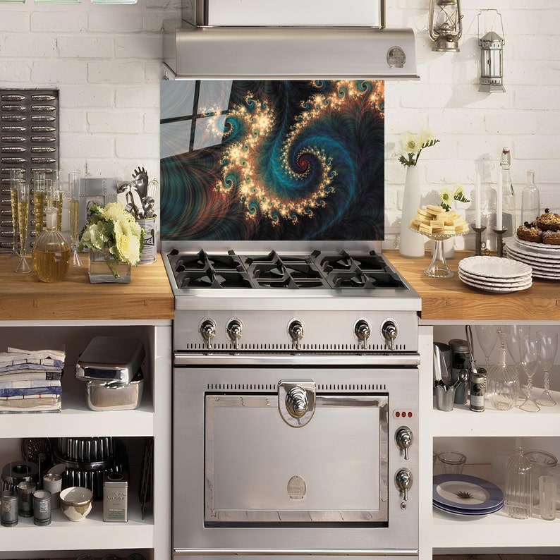 Tempered Glass Stove Backsplash, Kitchen Backsplash Tile, Chopping ...