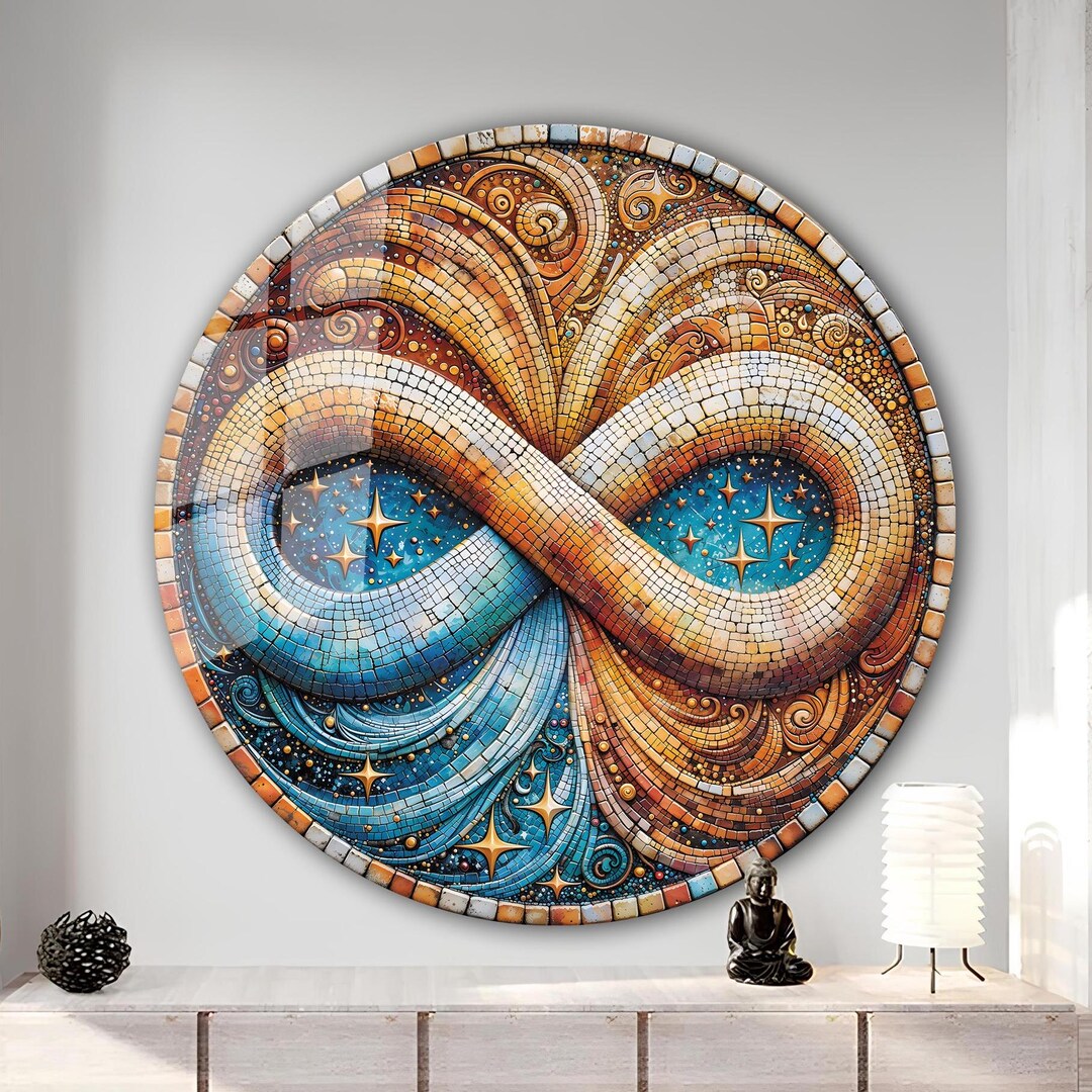 Infinity Symbol Glass Mosaic Wall Art Decor, Abstract Wall Painting ...