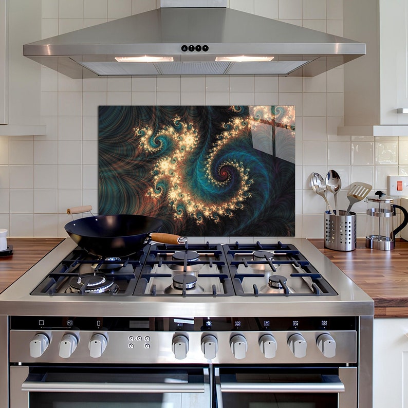 Tempered Glass Stove Backsplash, Kitchen Backsplash Tile, Chopping ...