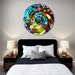 Stained Glass Style Tempered Glass Wall Art, Round Abstract Decor - Etsy