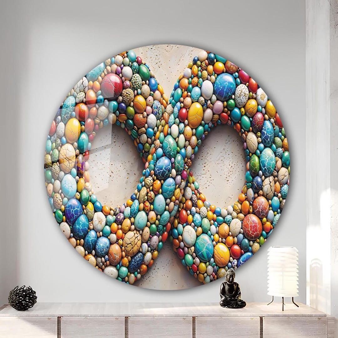 Infinity Symbol Glass Mosaic Wall Art Decor, Abstract Wall Painting ...