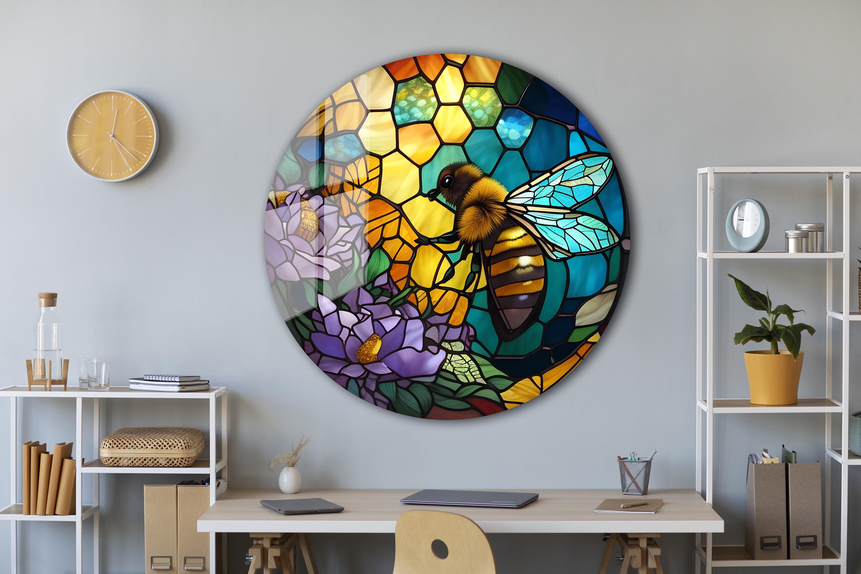 Stained Glass Wall Painting Art Work-colored Glass Art - Etsy