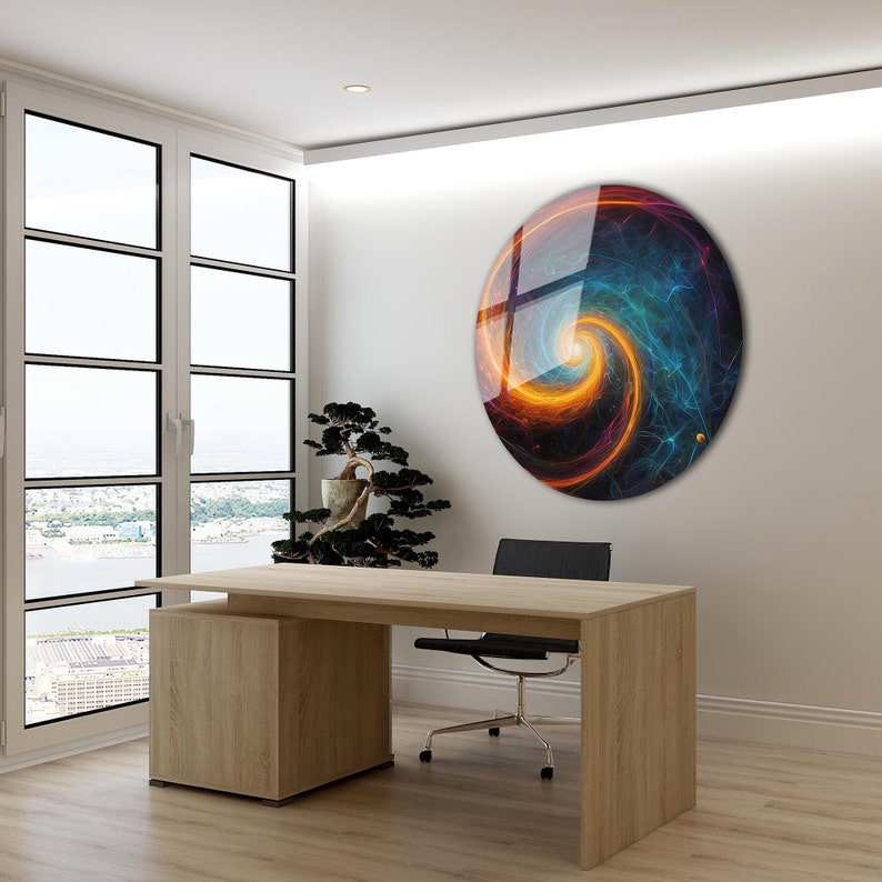 Optical Illusion Tempered Glass Wall Art | Swirl Pattern Print ...