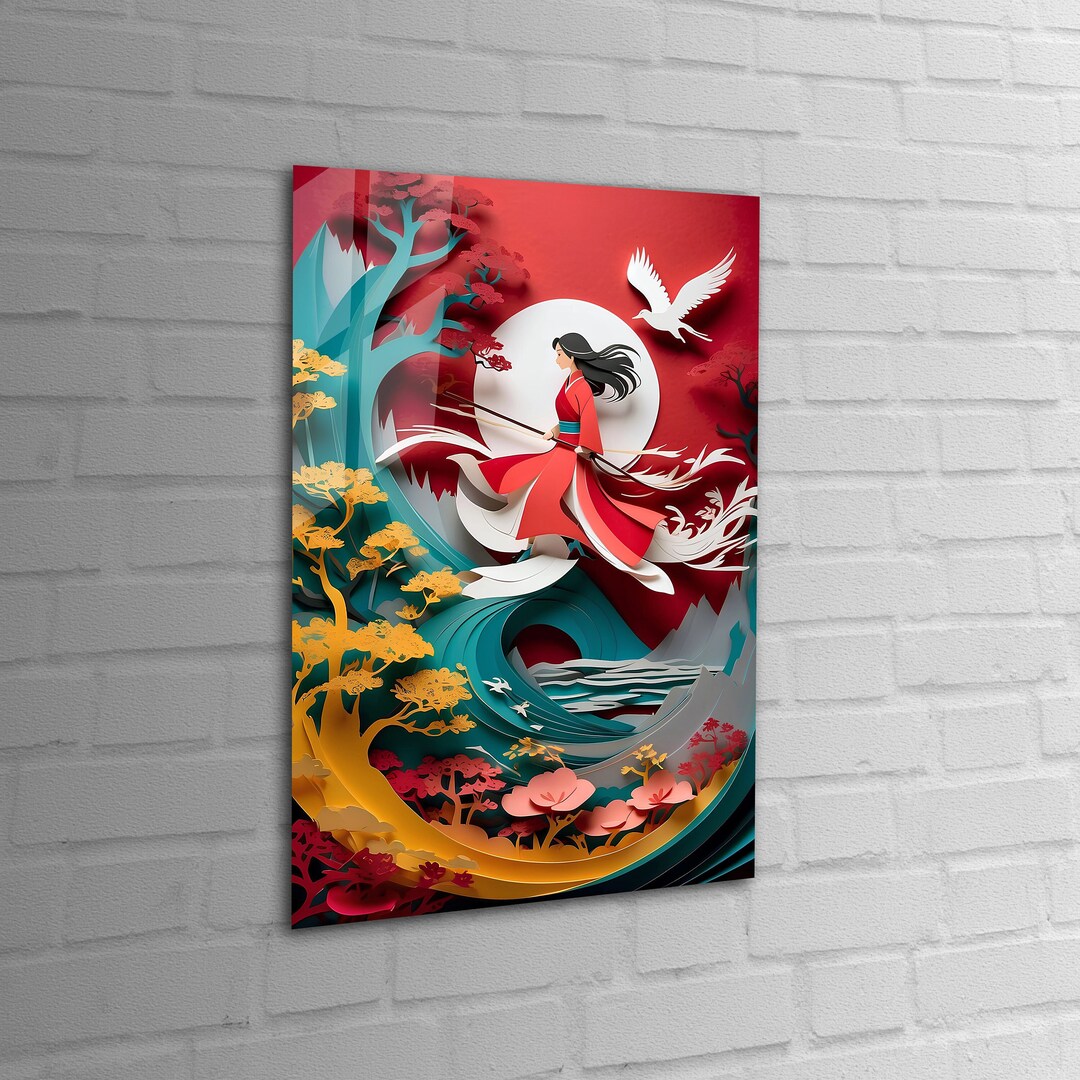 Tempered Glass Wall Art, Geisha Wall Art, Japanese Wall Decor ...
