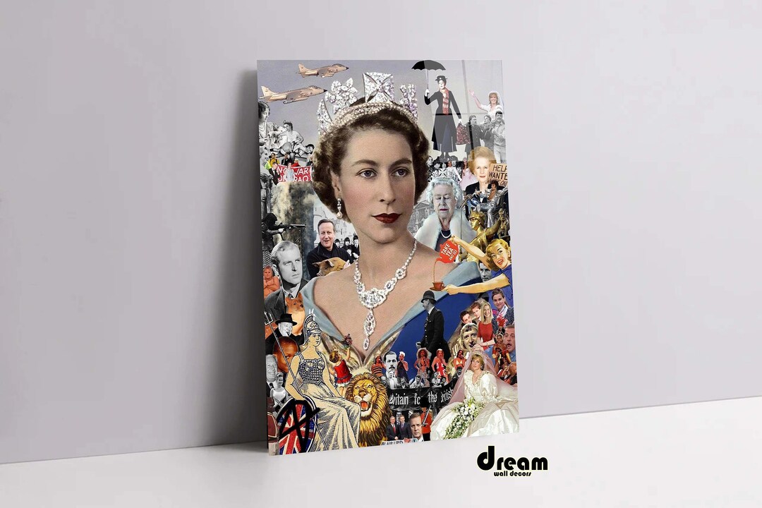 Queen Elizabeth II Pop Art Glass Wall Art Home Decor Graffiti - Etsy UK