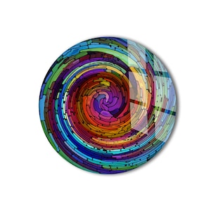 Tempered Glass Wall Art-stained Round Wall Art Gift-circle Wall Art ...