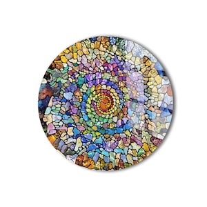 Stained Glass Wall Art Print Round Glass Art Panoramic Large Wall Art ...