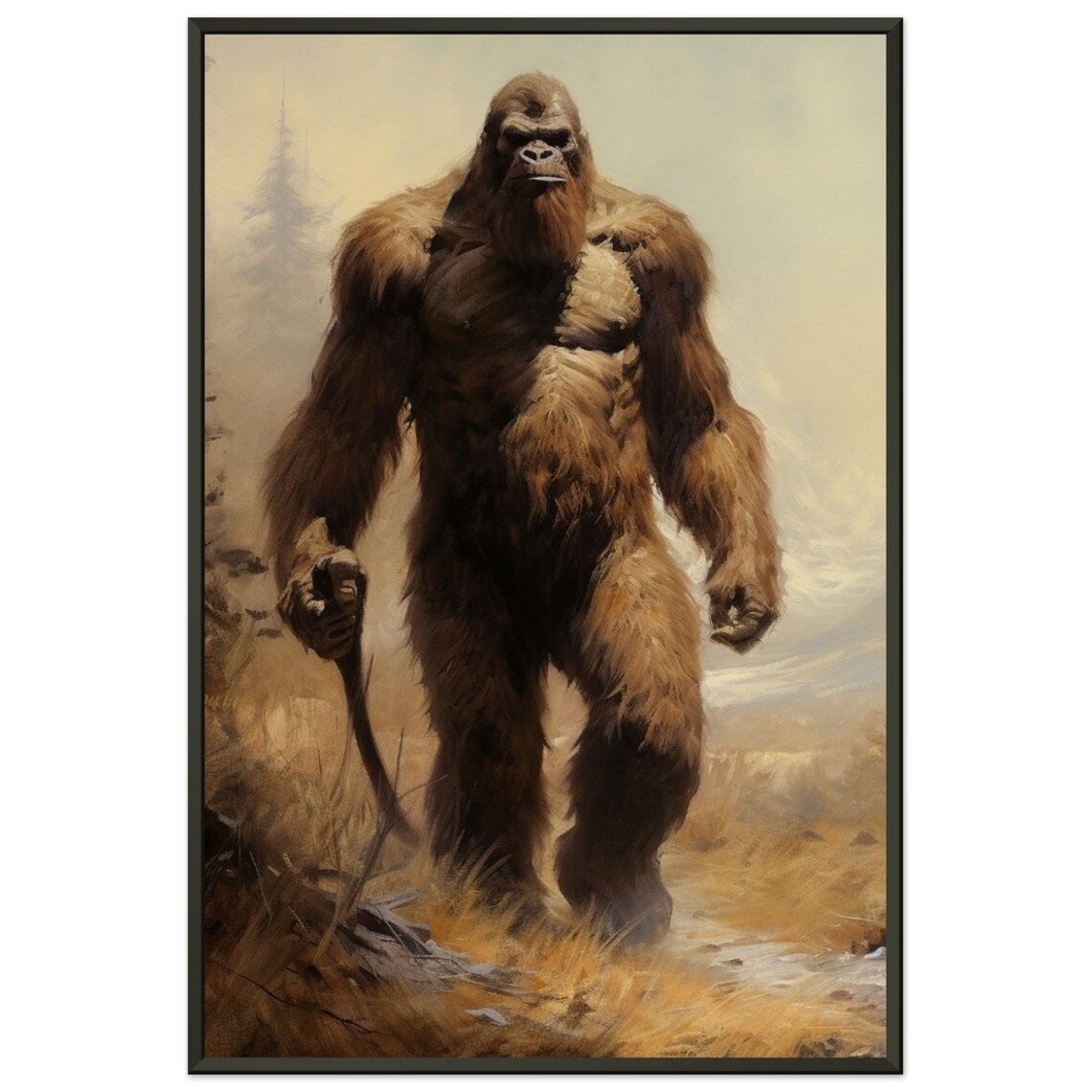 Bigfoot Art Print Museum-quality Matte Paper Metal Framed Poster, Sold ...