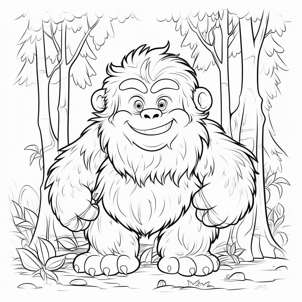 Cartoon Baby Bigfoot Coloring Book, Digital Download PDF, Bigfoot PDF ...