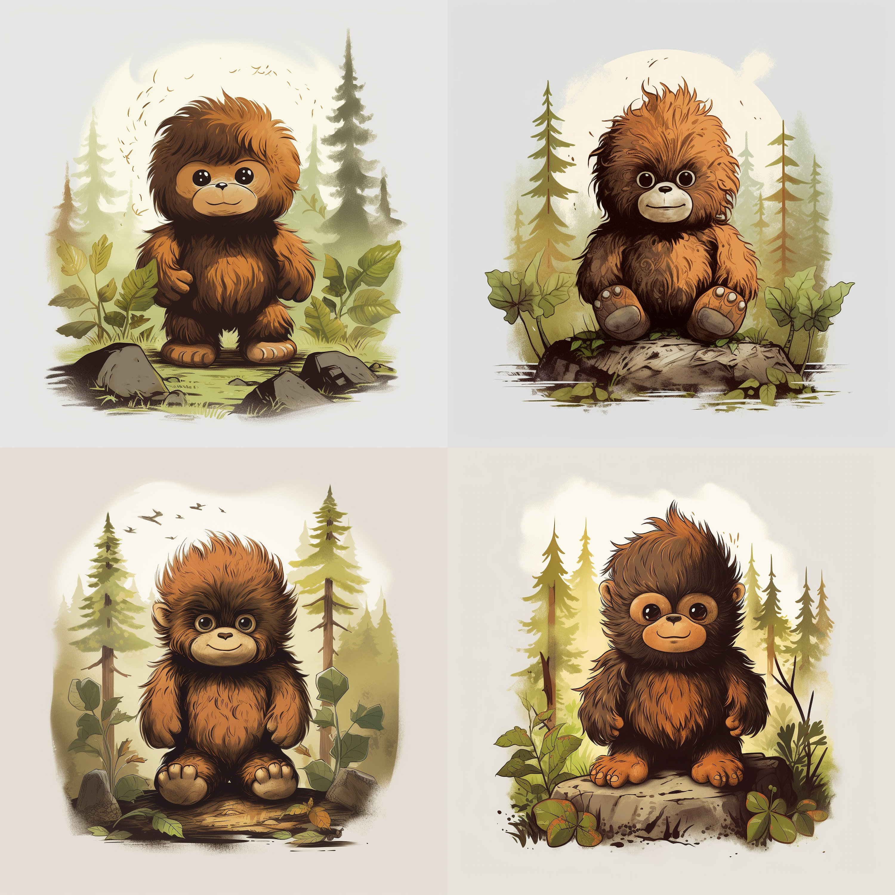 Cartoon Baby Bigfoot Digital Download PNG, Bigfoot PNG | Digital ...
