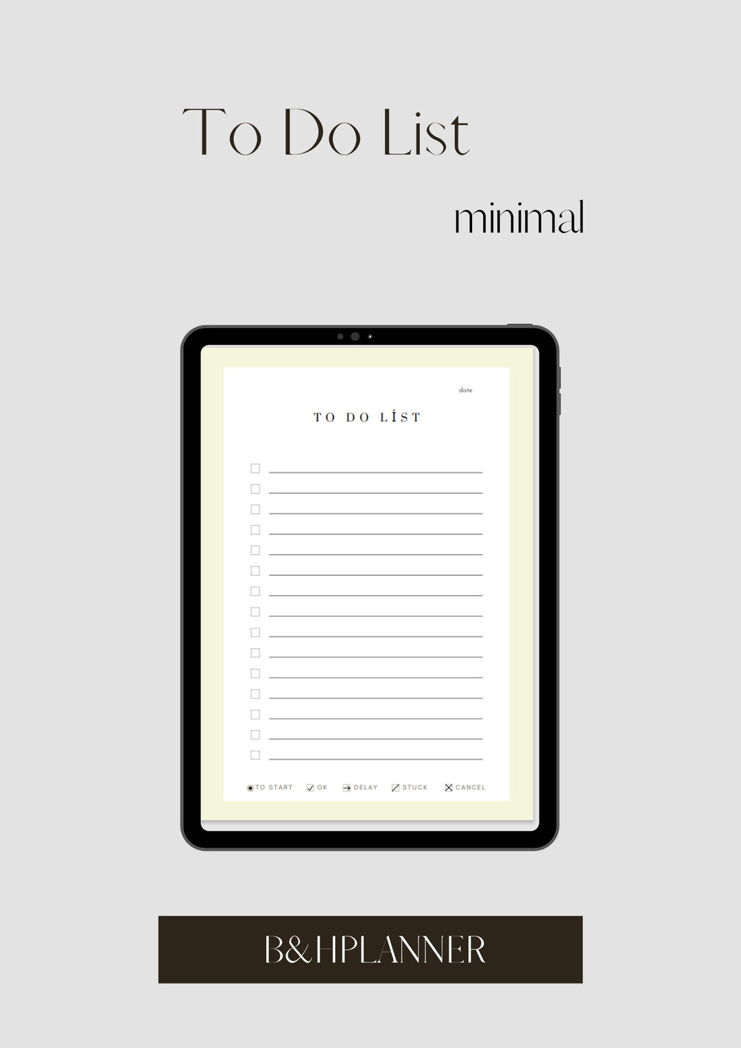 Printable to Do List, Digital to Do List, to Do List Minimal, Planner ...