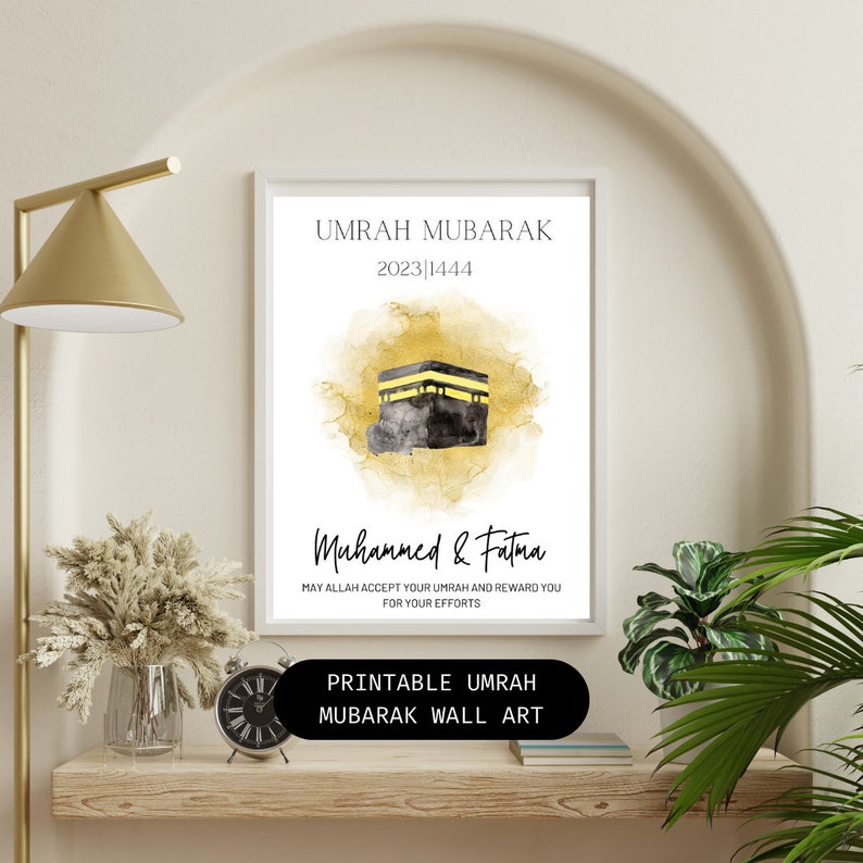 Personalized Umrah Mubarak& Hajj Mubarak, Gift Digital, Islamic Poster ...