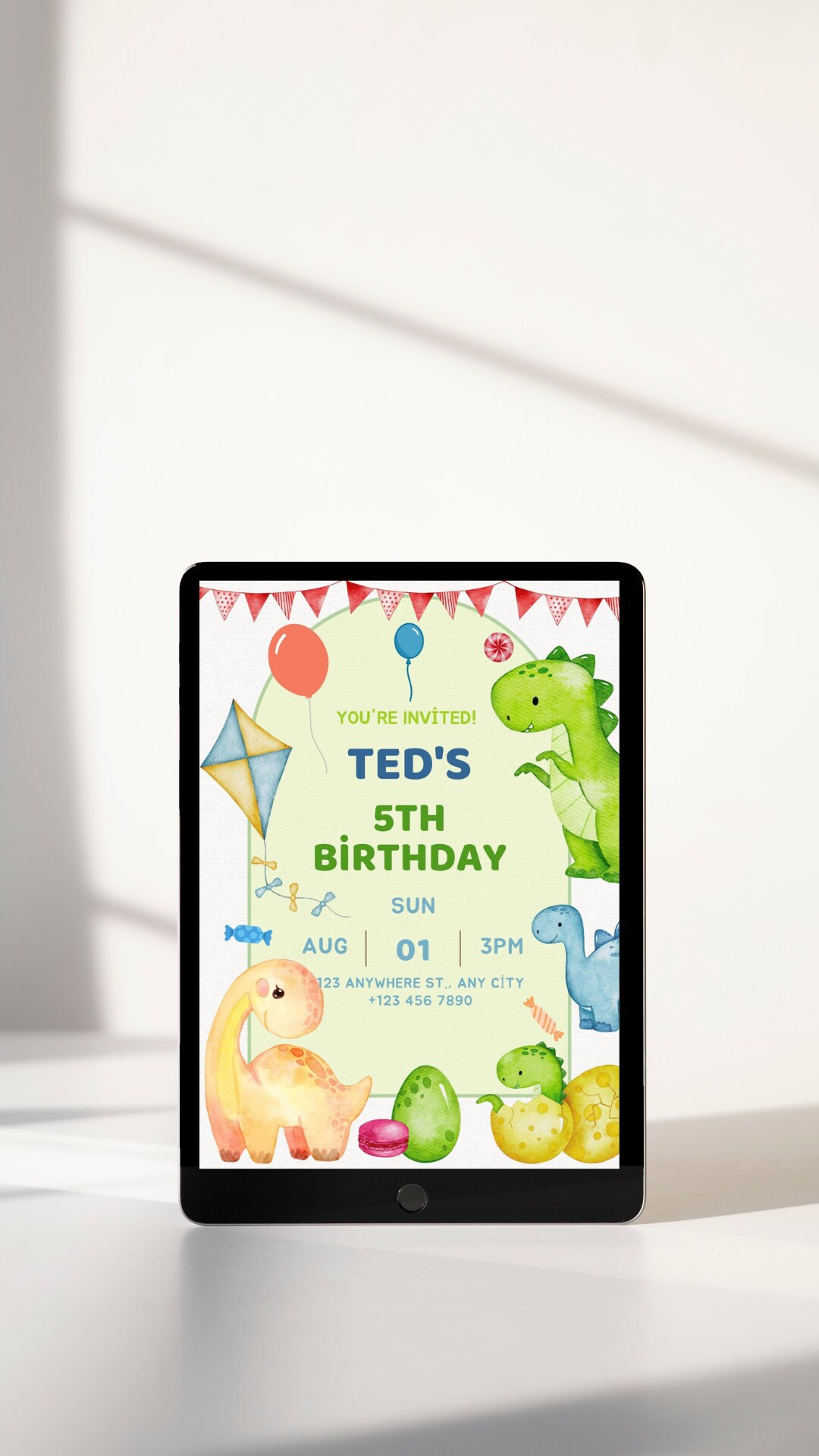 Digital Birthday Invitation Card, Baby Boy Birthday Invitation Card ...