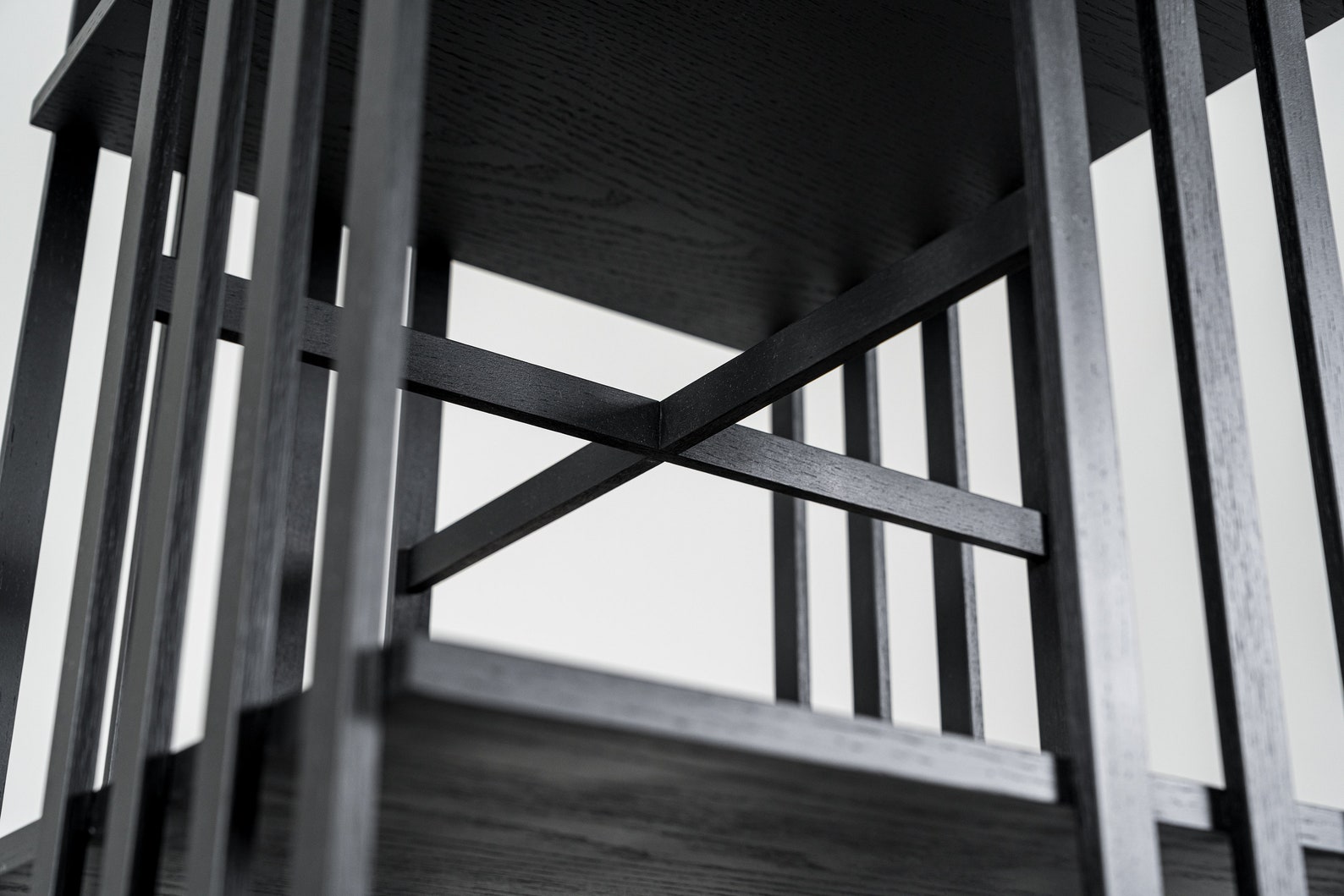 Black Oak Slatted Shelving Unit: Modern Bookcase - Etsy